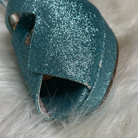 B.A.I.T | Shoes | Bait Blue Glitter Strappy Peep Toe Heels Size 65 ...